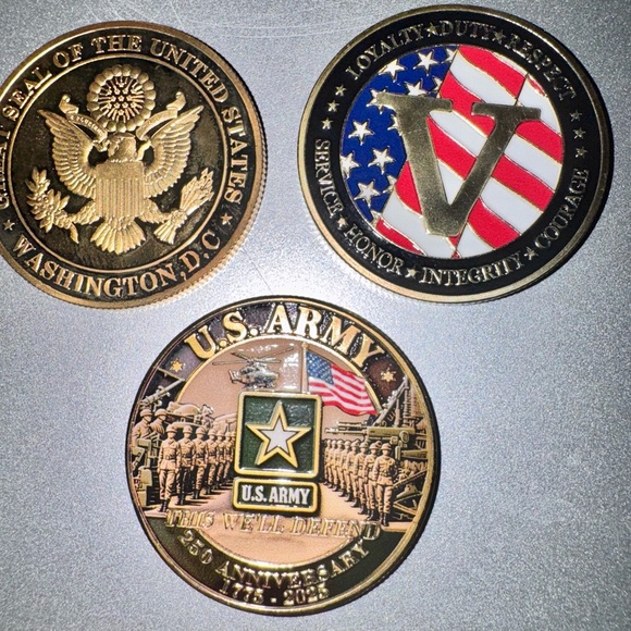 Other | Us Army 25th Anniversary And Veterans Commemorative Coins Set ...